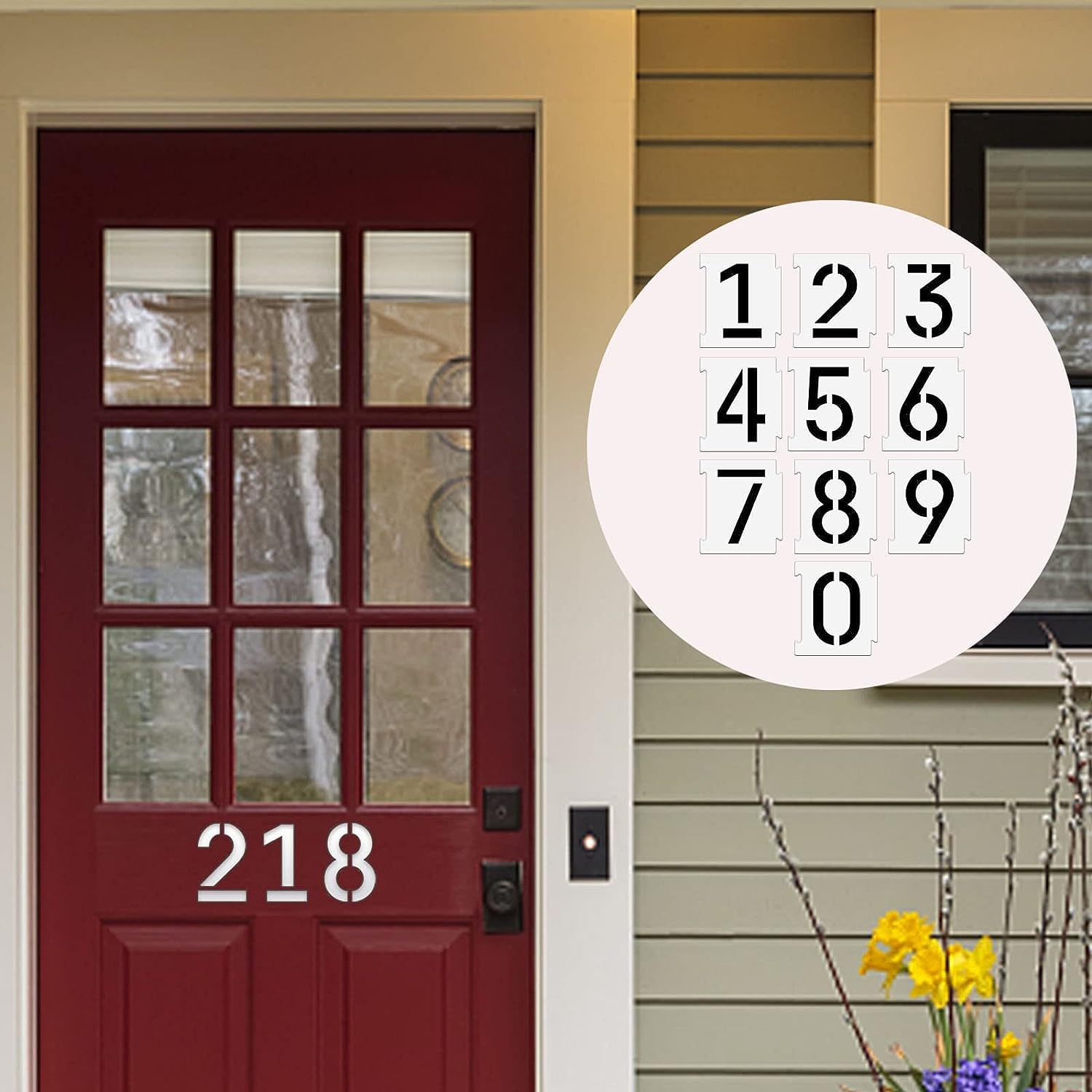 Snapklik.com : YEAJON 8 Inch Curb Stencil Kit 0-9 Address Number Stencils