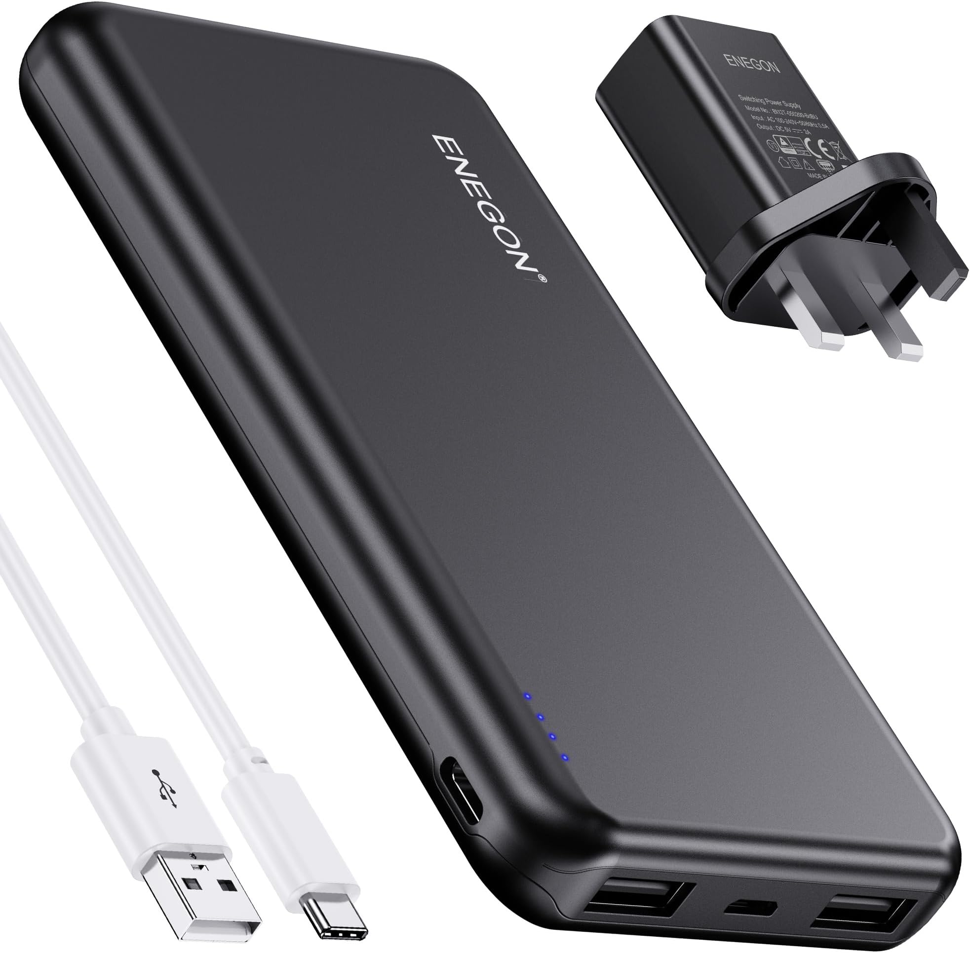 ENEGON Portable Charger Kit, 10000mAh Power Bank with Charger and USB-C ...
