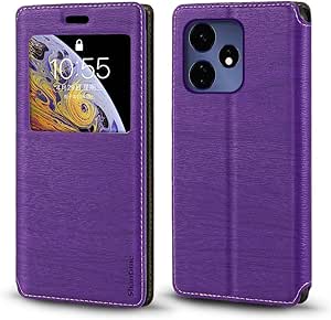 Amazon.com: Invisible Magnetic View Window PU Leather Flip Case Compatible with Boost Celero 5G ...