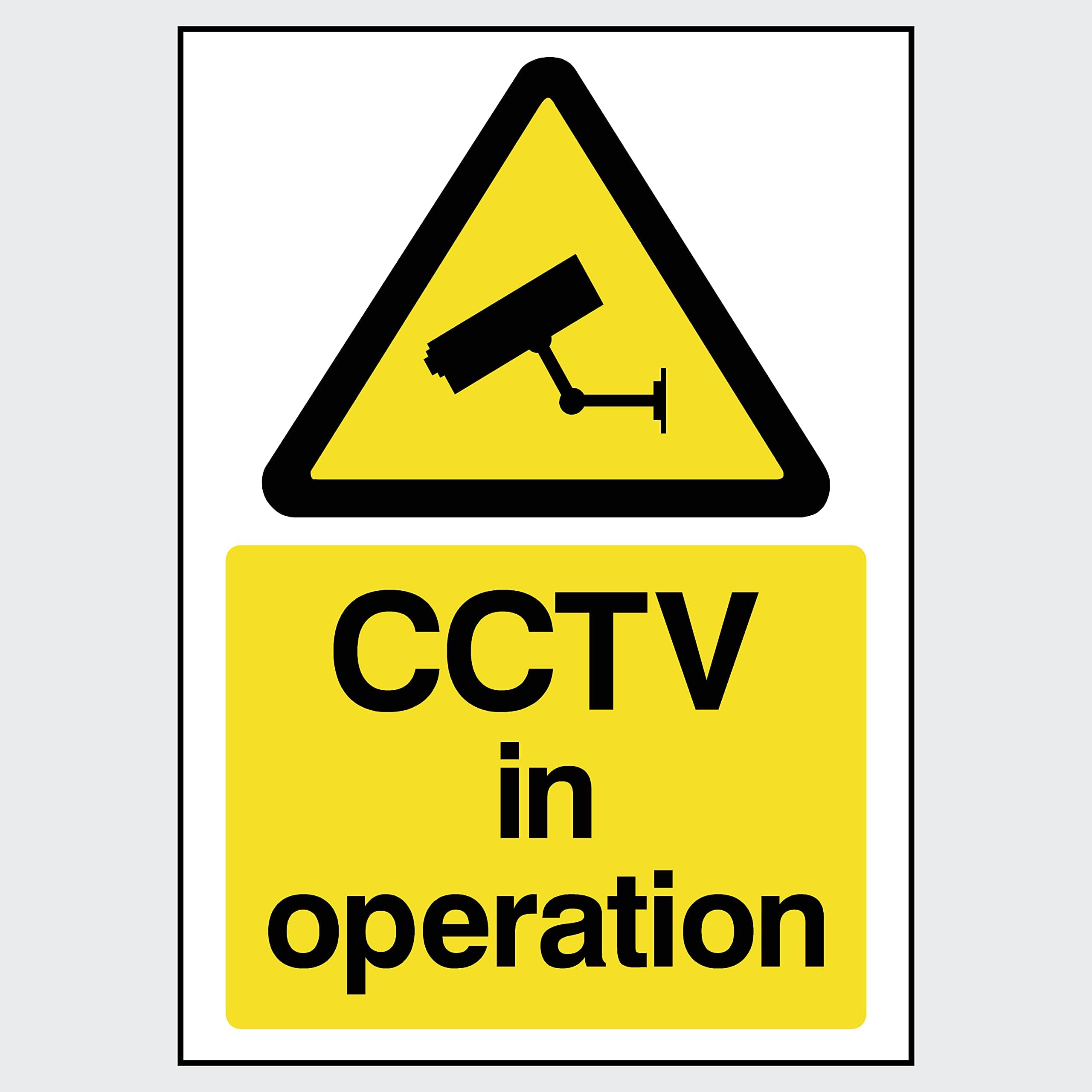 CCTV in operation Sign - (Choose Size, Material & Fixing Option ...