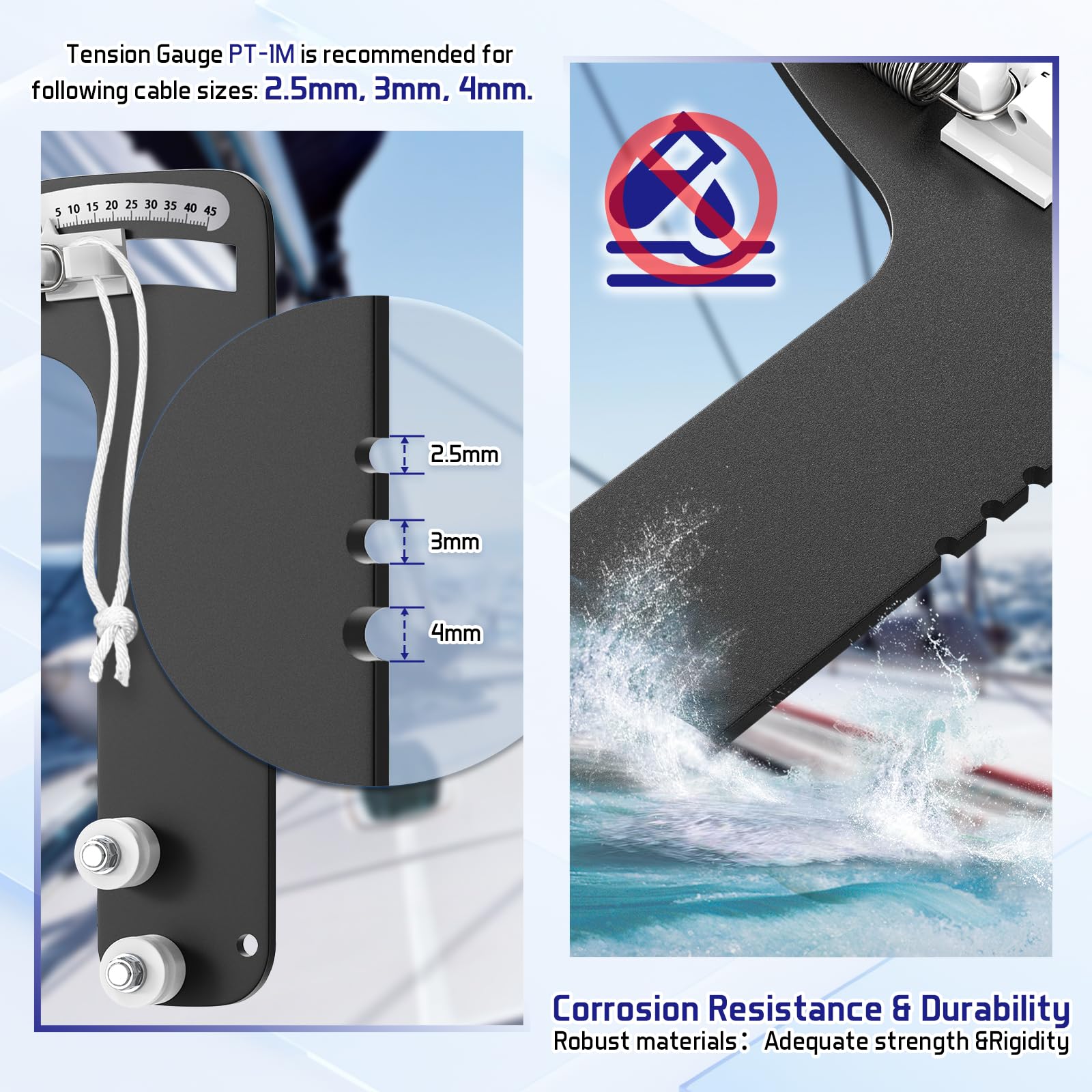 Snapklik.com : Sailboat Rigging Tension Gauge, PT-1M Professional ...