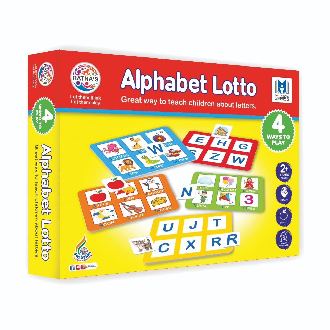 Buy Ratna's Alphabet Lotto Great Way to Learn Letters Along with ...