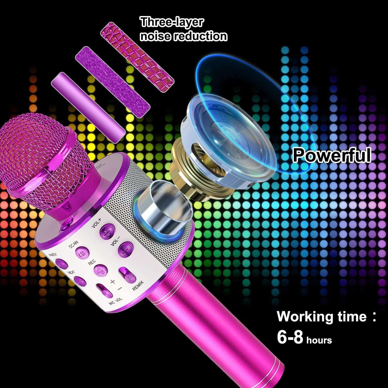 TARAHMAN Karaoke Wireless Microphone – Bluetooth Microphone with ...