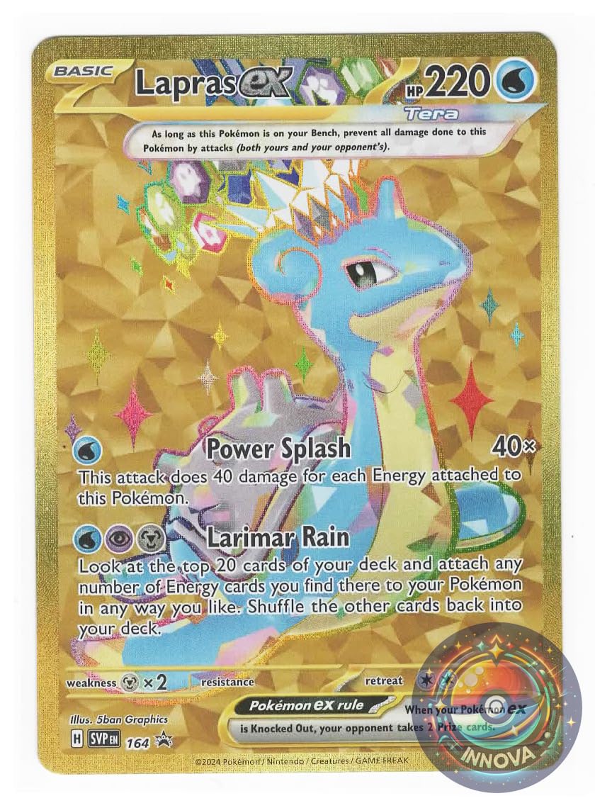 Amazon.com: Pokemon - Lapras ex SVP 164 - Gold Full Art - Terapagos ...