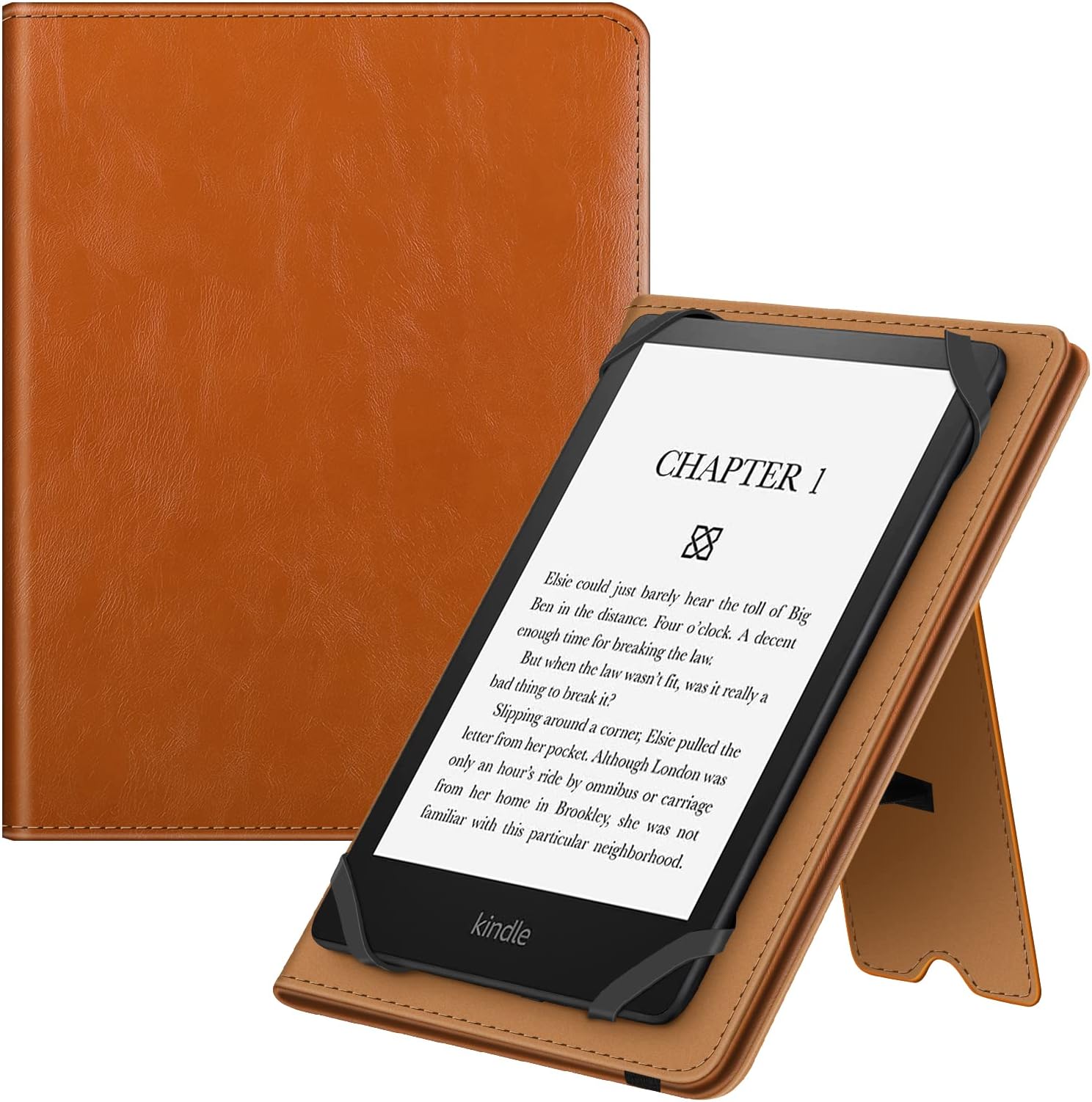 Amazon.com: Book Style Litch Pu Leather Case Cover for 6" ebook Reader ...