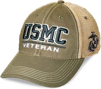 USMC Veteran Trucker Hat - Embroidered Low-Profile Cap with Mesh Back ...