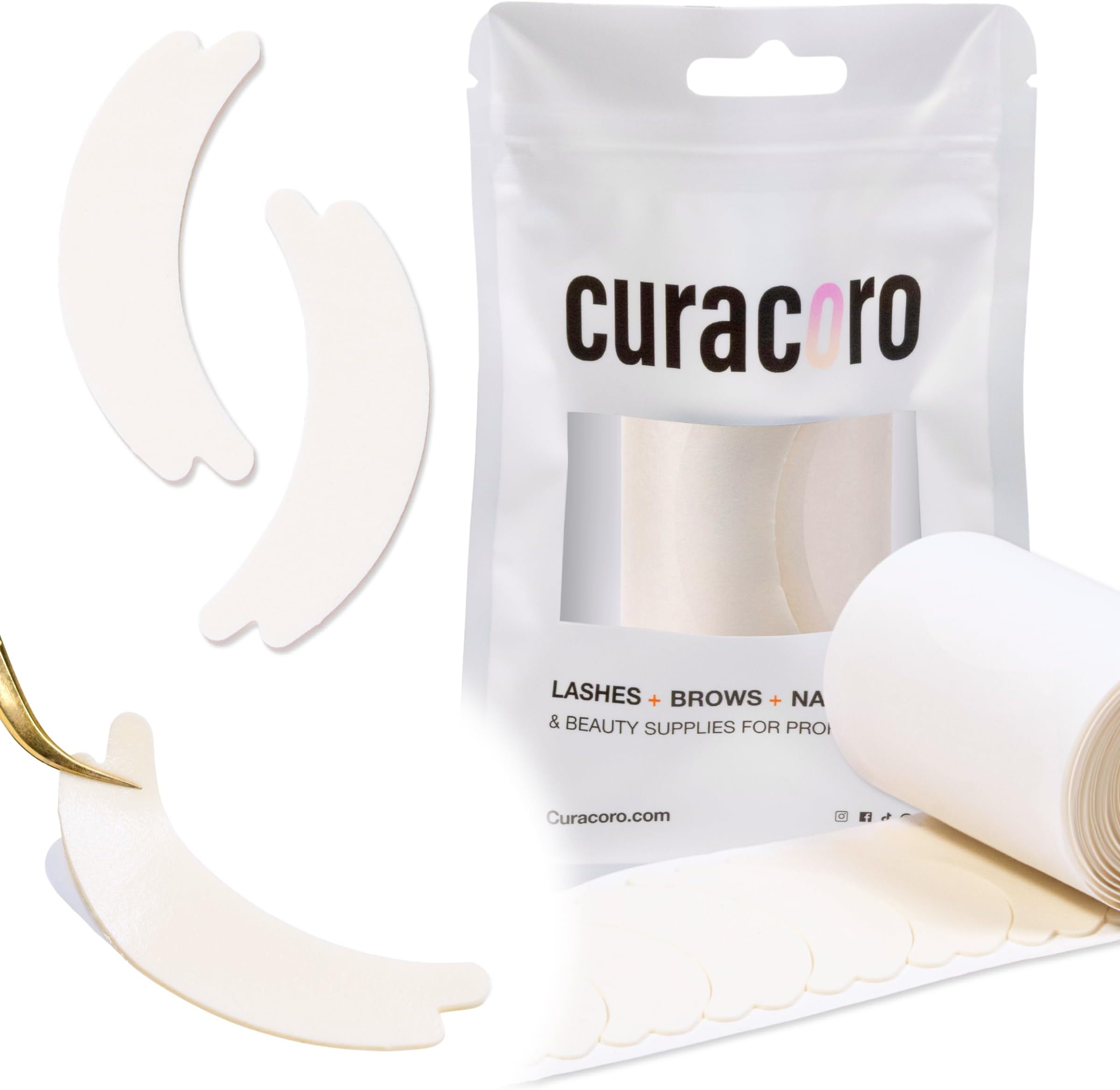 Amazon.com: Curacoro Double Foam Eye Pads For Lash Extension ...