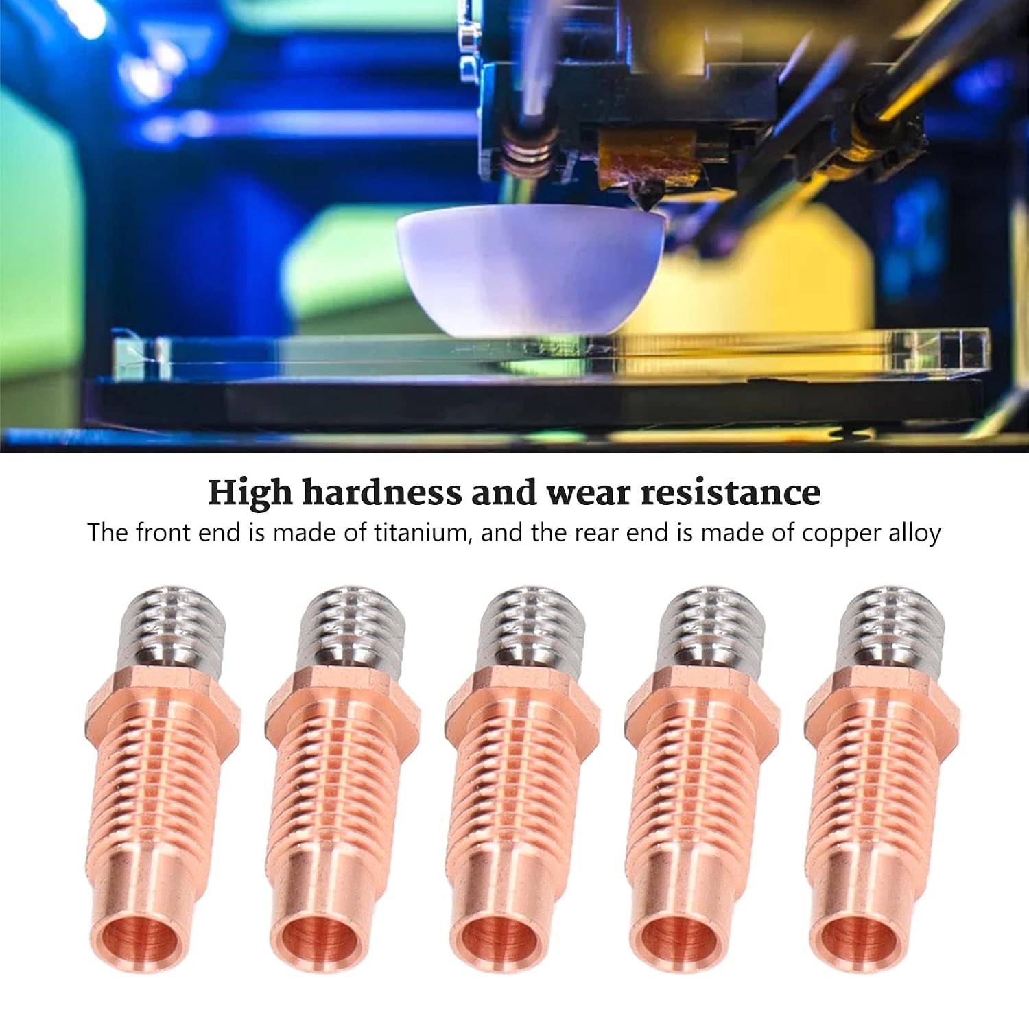 Review 3D Printer Throat, 5pcs Bi Metal Throat M6 M7 Thread High ...