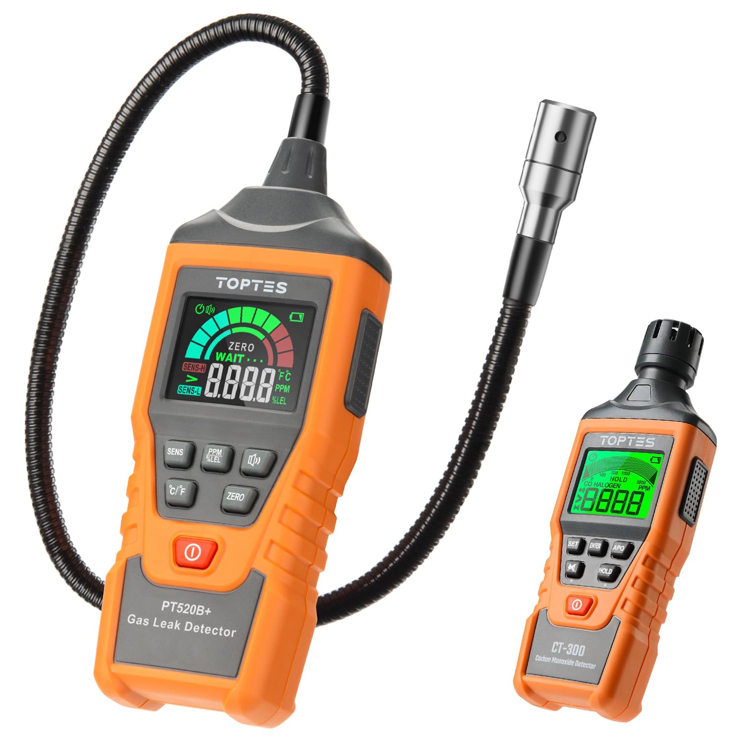 PT520B+ Rechargeable Gas Leak Detector with 17-inch Probe for Propane ...