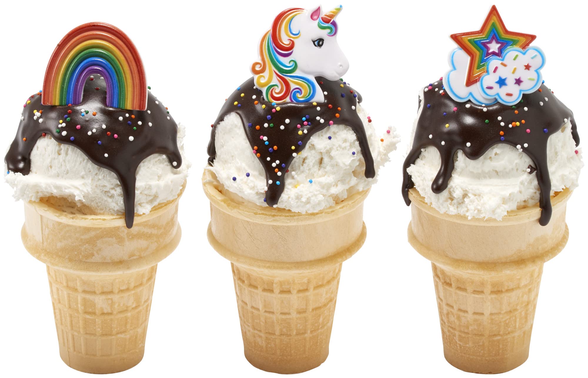 Snapklik.com : DECOPAC Rainbow Unicorn Rings, Cupcake Decorations ...