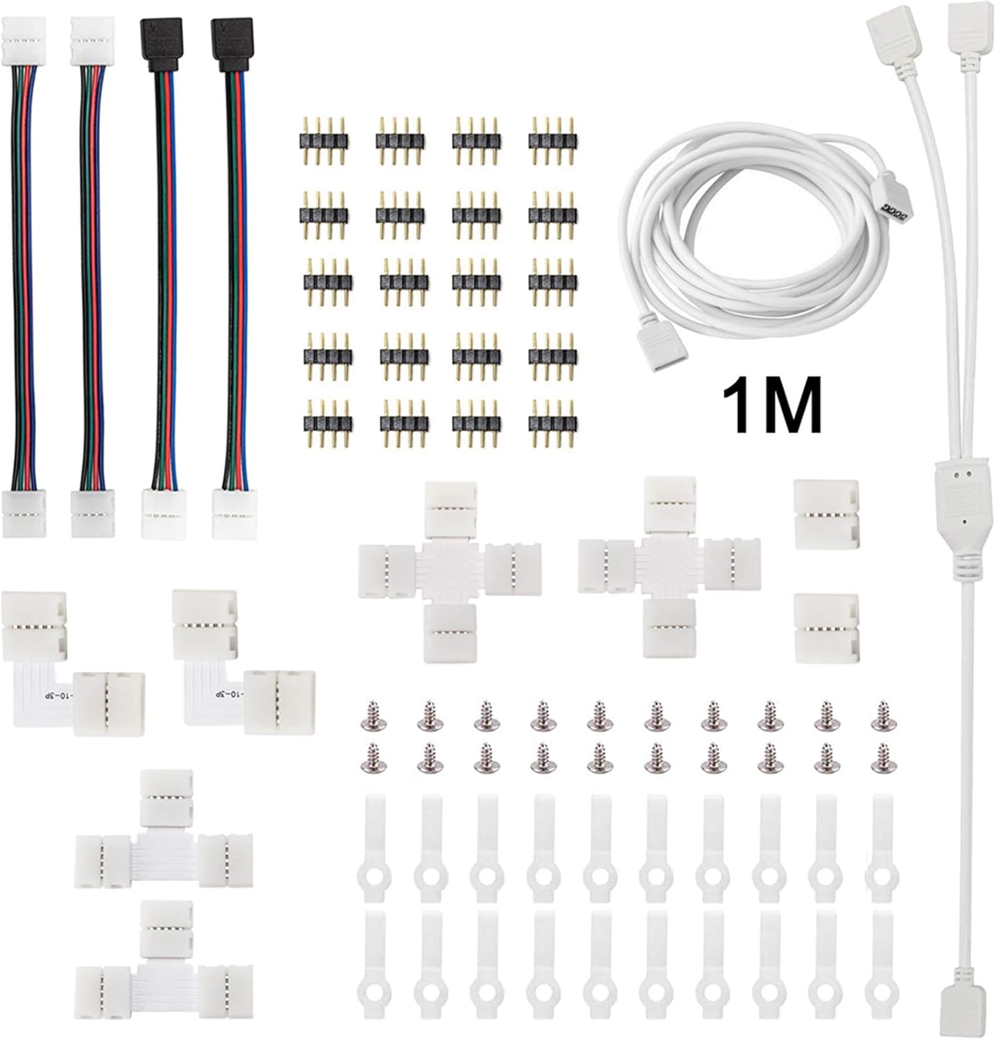 RGBZONE 4Pin RGB LED Connector Kits for 10mm Wide 5050 Non-waterproof ...