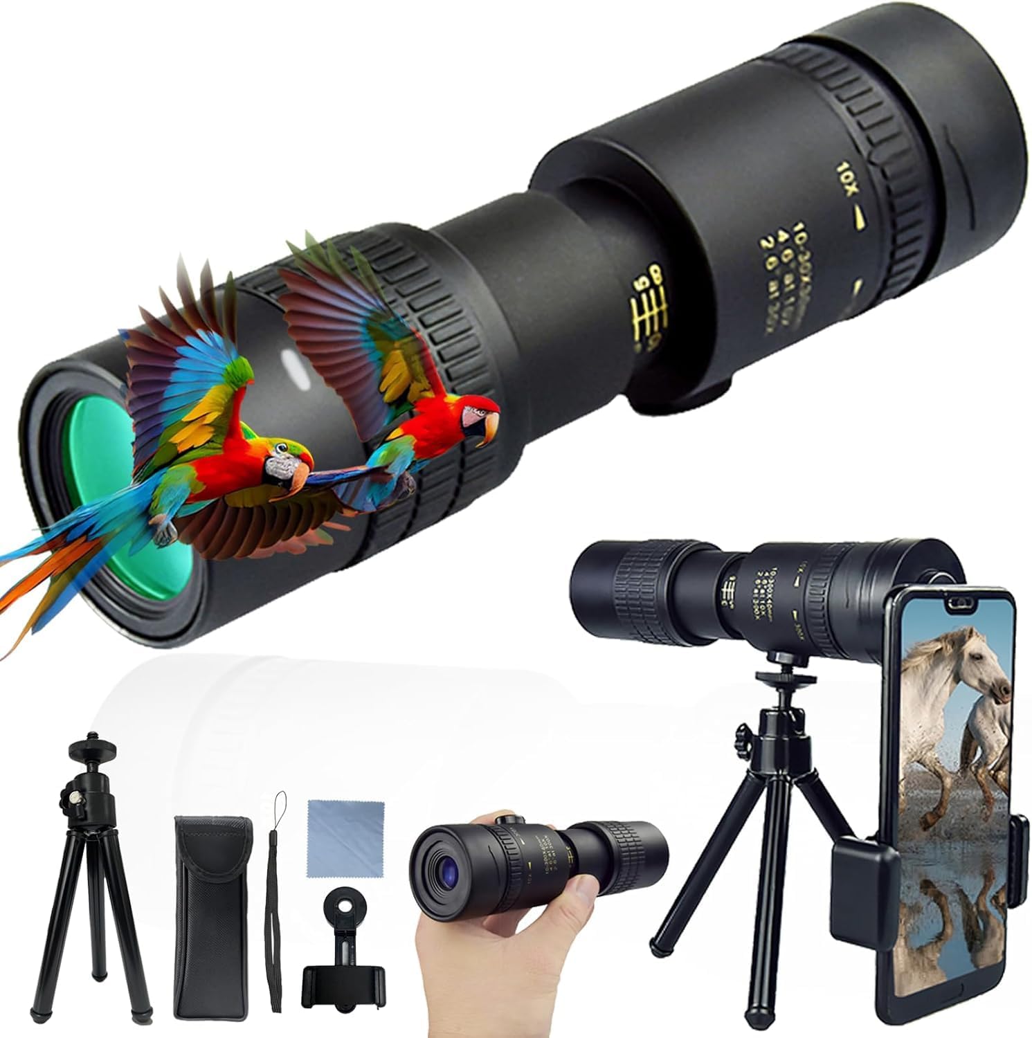 Amazon.com: 10-300x40 Monoculars for Adults High Powered, Compact ...