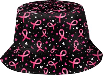 Breast Cancer Awareness Bucket Hat Pink Ribbons Sun Hat Fisherman's Cap ...