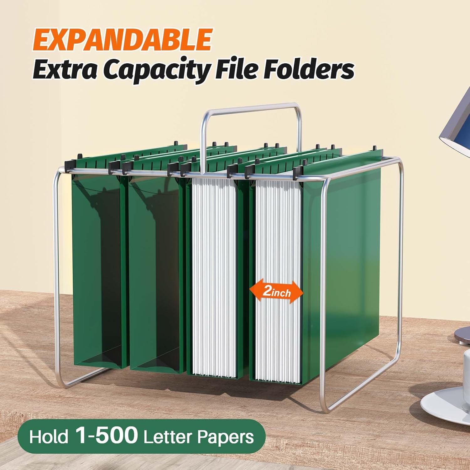 Extra Capacity Plastic Hanging File Folders,12 Pack Reinforced Hang ...
