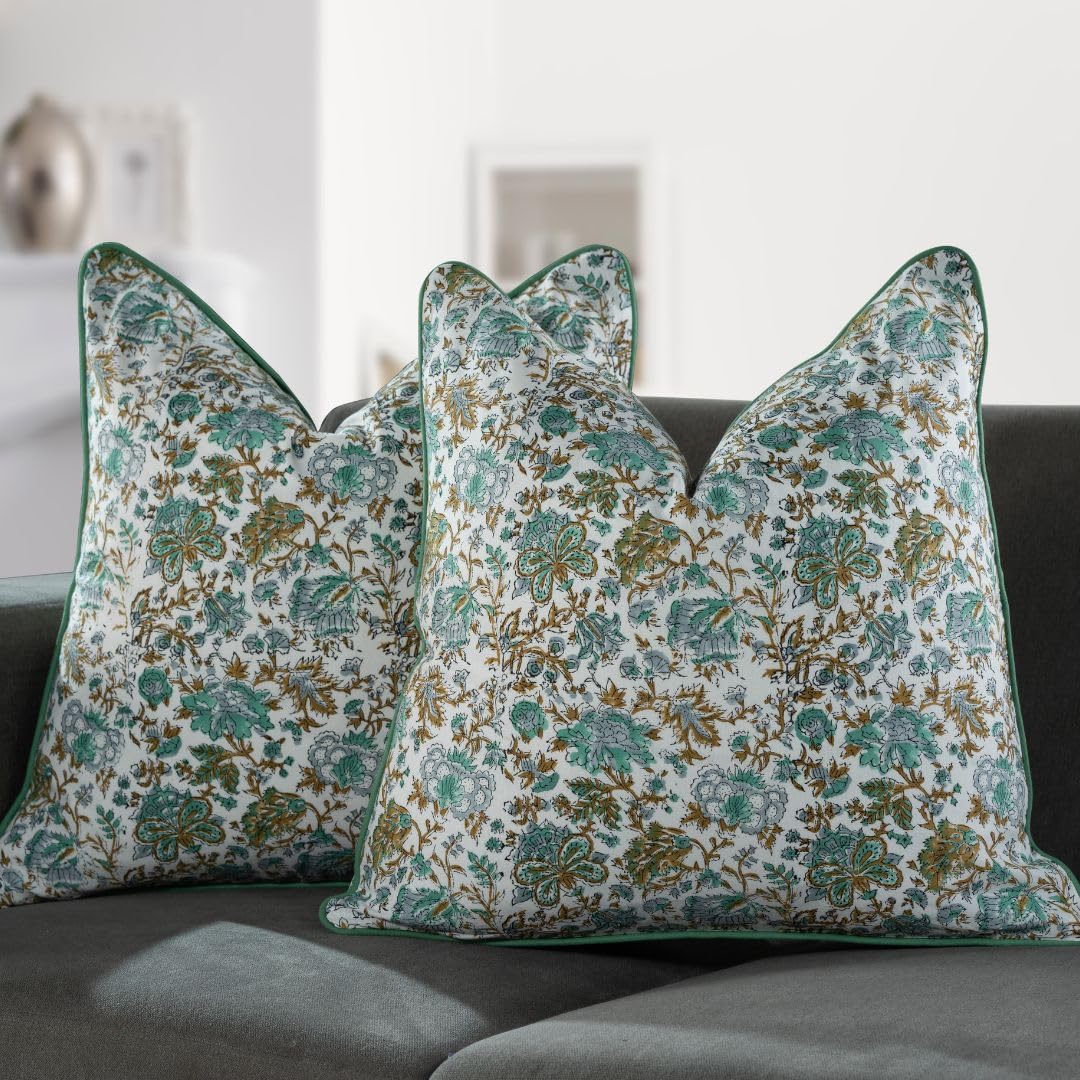 Amazon.com: CPC 100% Cotton Throw Pillow Covers 18x18 Inch, Set of 2 ...