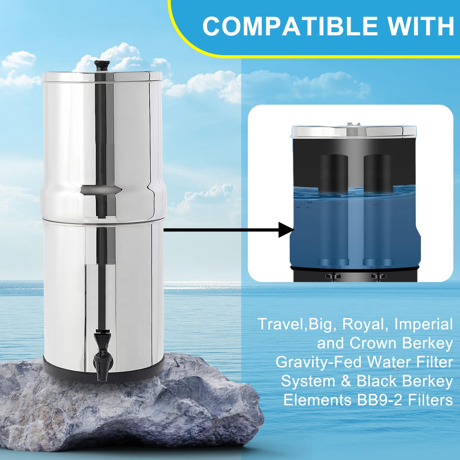 2 Pack Water Filter Replacement Parts Compatible with Big Berkey ...