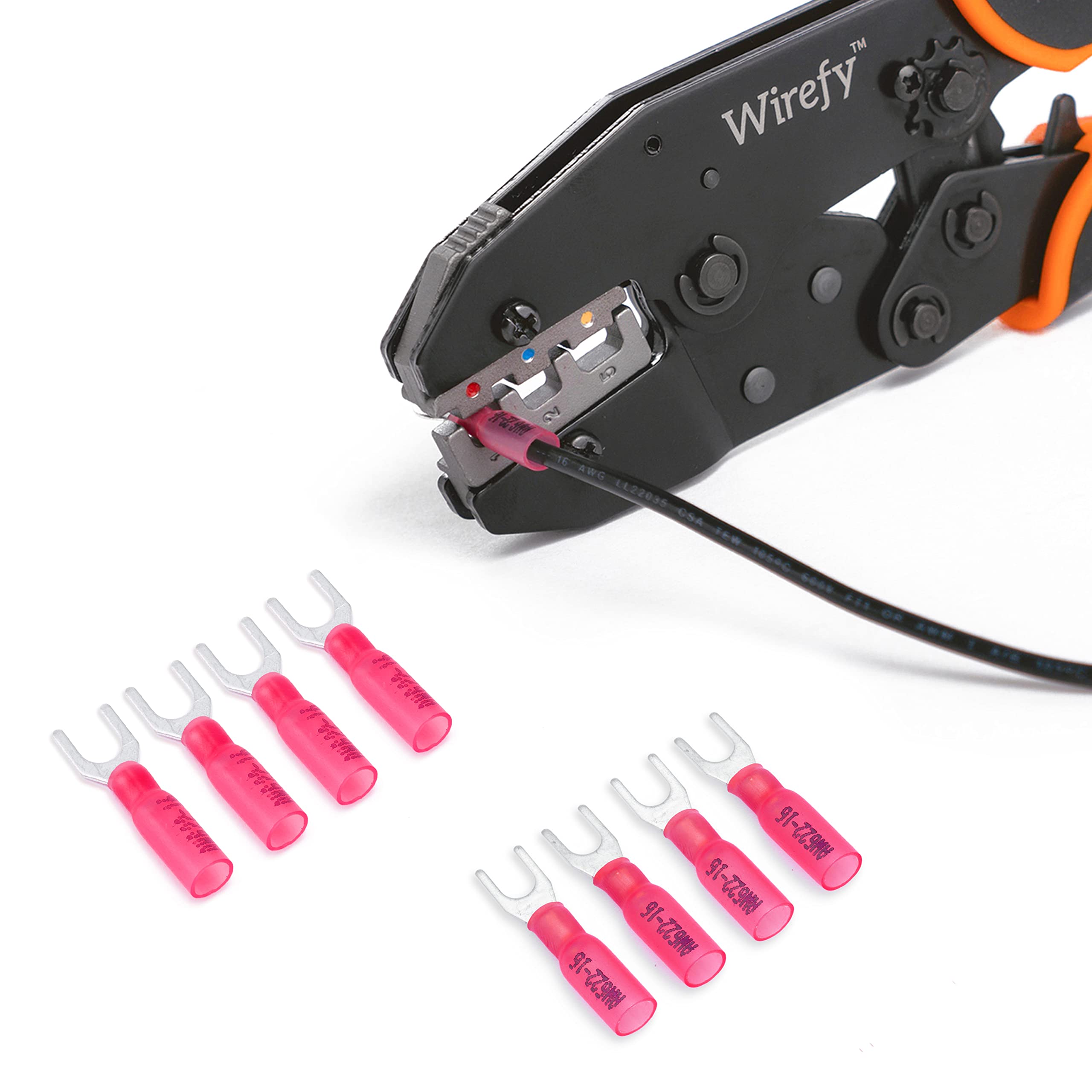 Snapklik.com : Wirefy 150 PCS Heat Shrink Fork Connectors #8