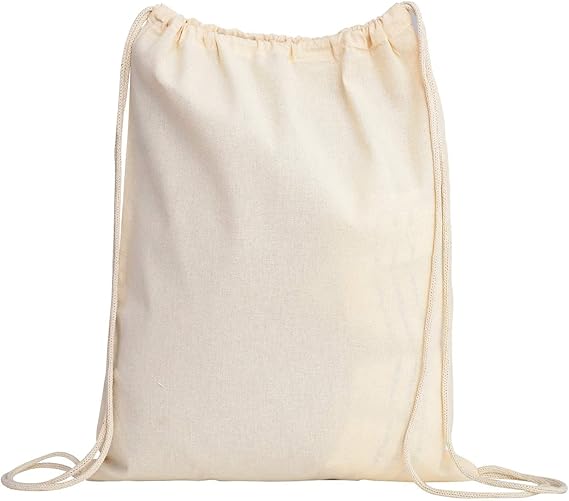 Amazon.com | TBF (12 Pack) Set of 12 Durable Cotton Canvas Drawstring ...