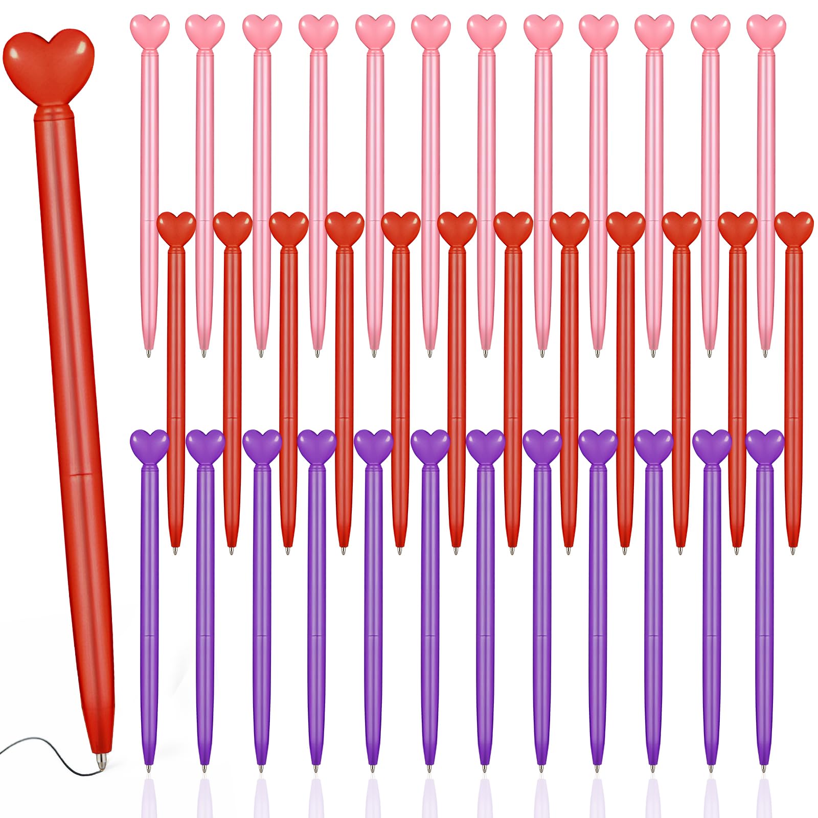 Snapklik.com : 36 PCS Valentines Day Heart Shaped Ballpoint Pen Black ...