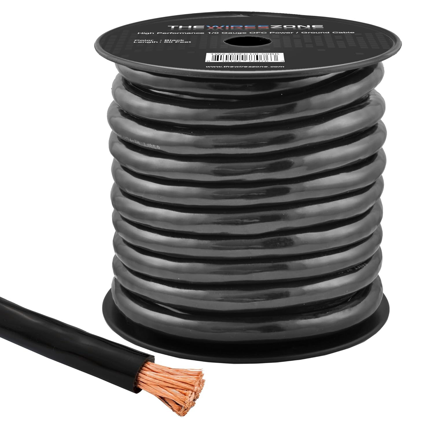 Amazon.com: The Wires Zone 1/0 Gauge 50ft OFC Power Cable Oxygen-Free ...