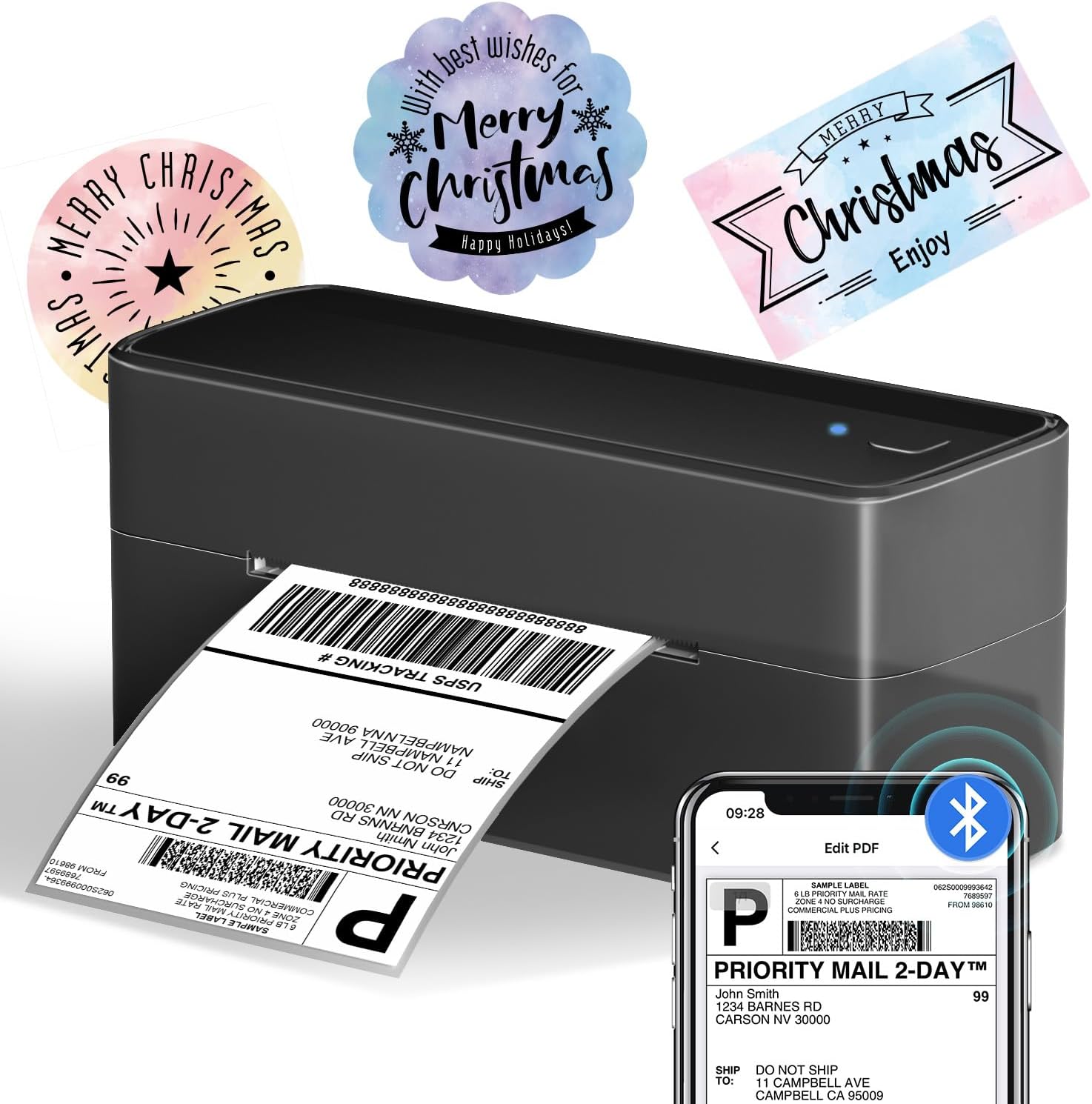 Amazon.com : Nelko Bluetooth Thermal Shipping Label Printer, Wireless ...