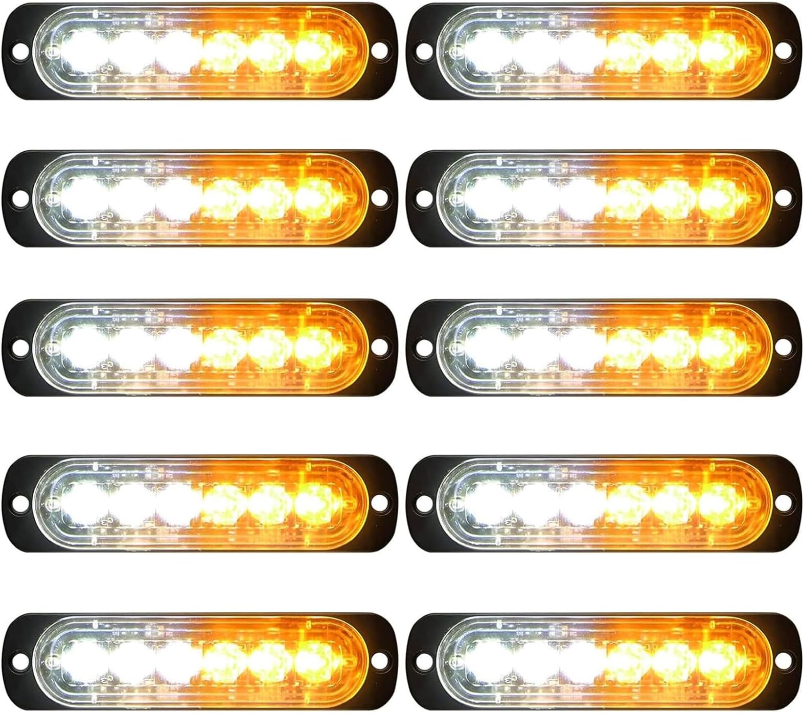 Amazon.com: EEEKit 10 Pack LED Emergency Strobe Lights, Amber White 6 ...