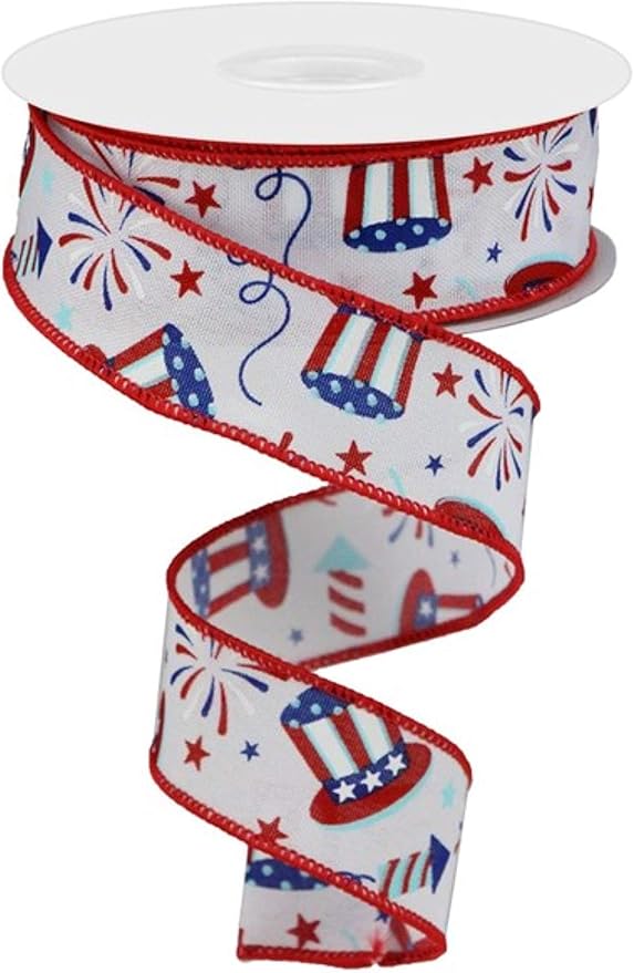 Amazon.com: Craig Bachman 1.5" Uncle Sam Fireworks Ribbon: White (10 ...