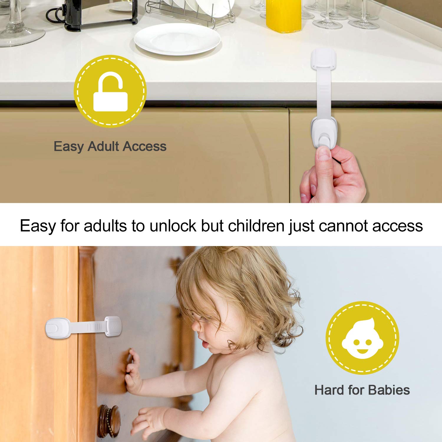 Snapklik.com : Betertek Cabinet Locks Child Safety Refrigerator Lock ...