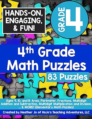 4th Grade Math Puzzles: Ages 9, 10, and 11: Area, Perimeter, Fractions ...