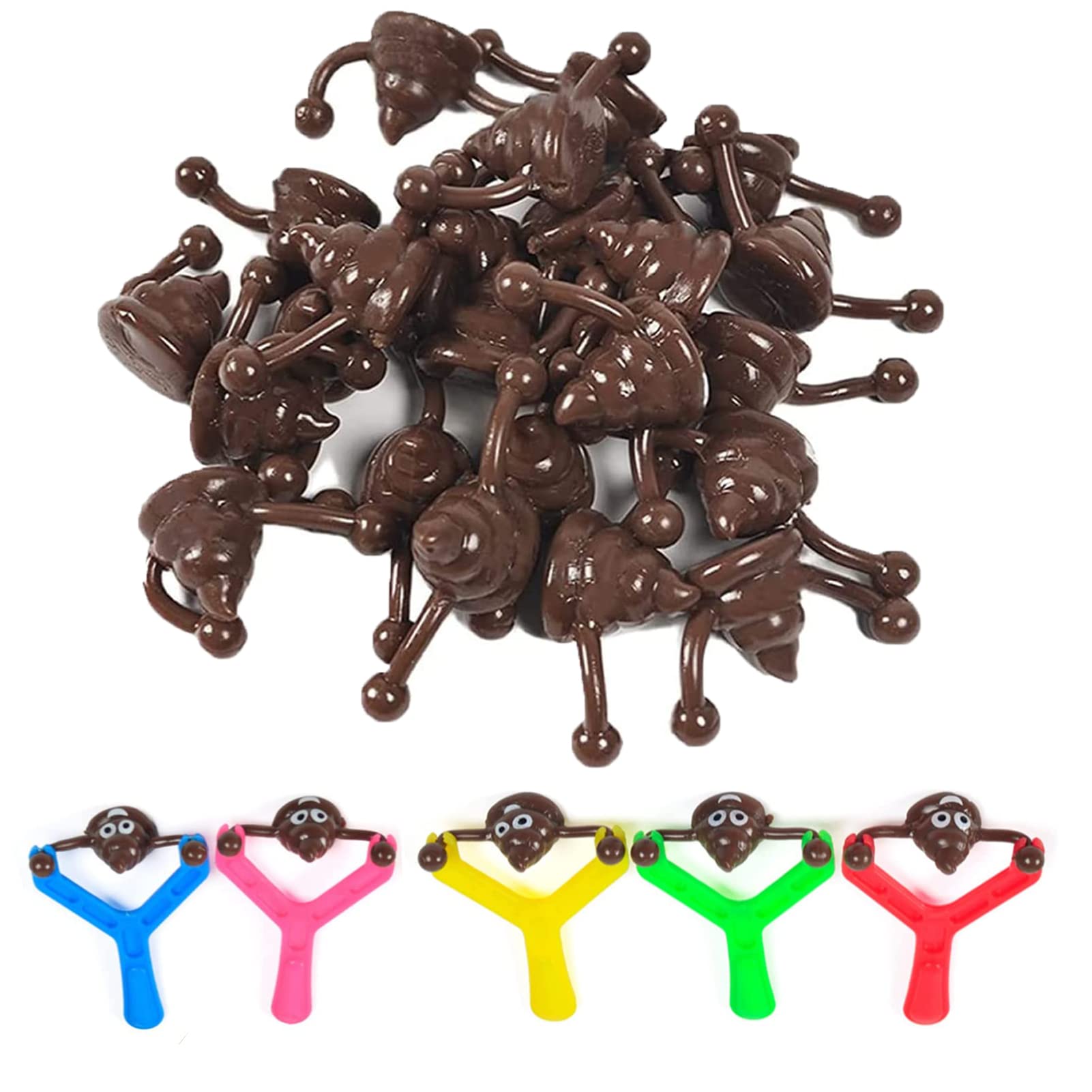 Buy Poop Sling Toy, 10/20/30 Pcs Smiley Poop Sling Toy, Mini Rubber ...
