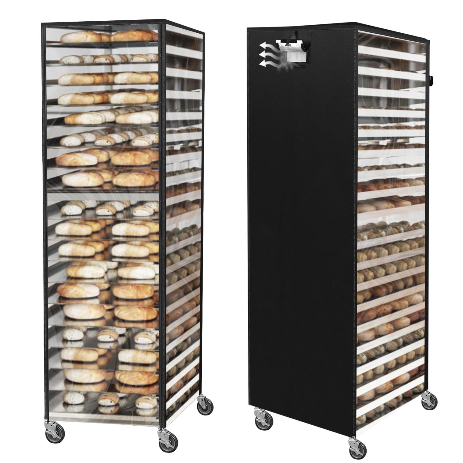 Amazon.com : Commercial Bread Rack Cover Speed Rack Cover with Zipper ...