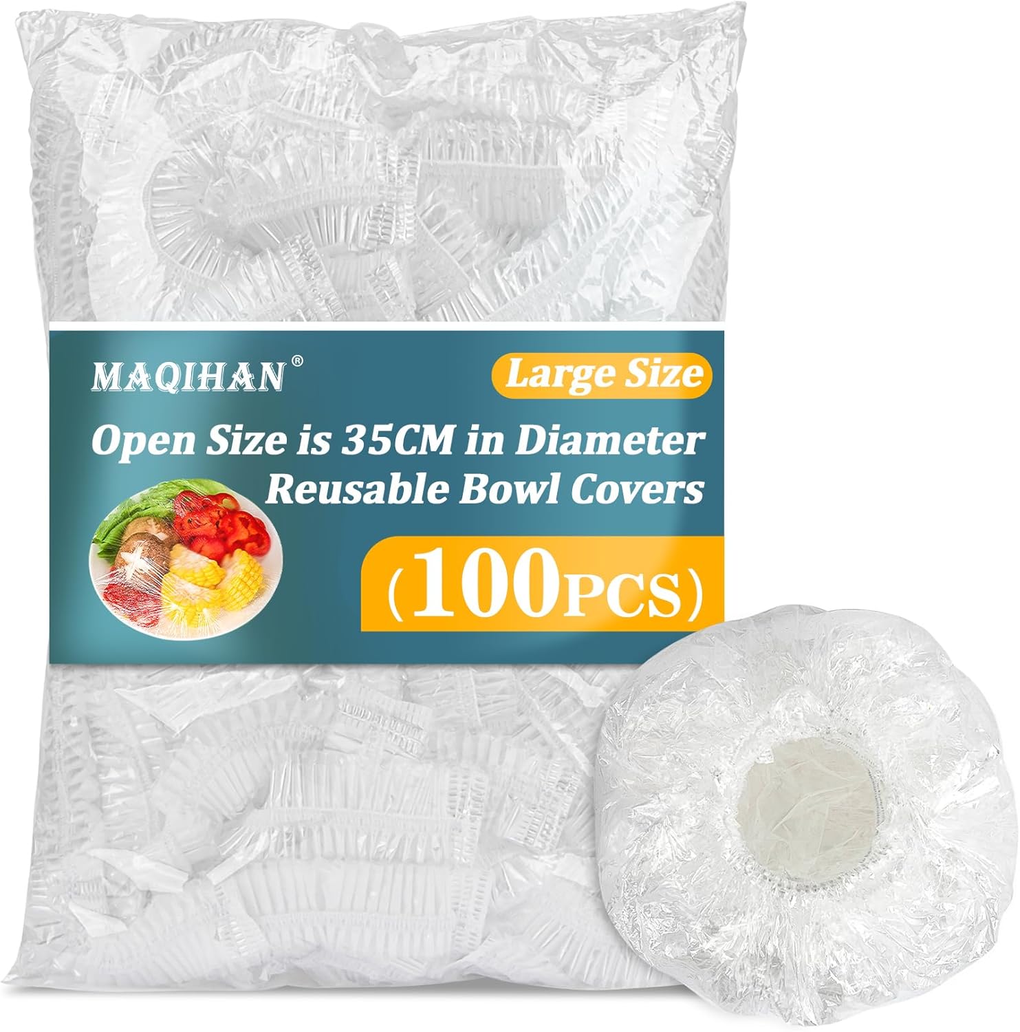100 Bowl Covers - Large Plastic Wrap for Food Proofing, Sourdough Bread ...