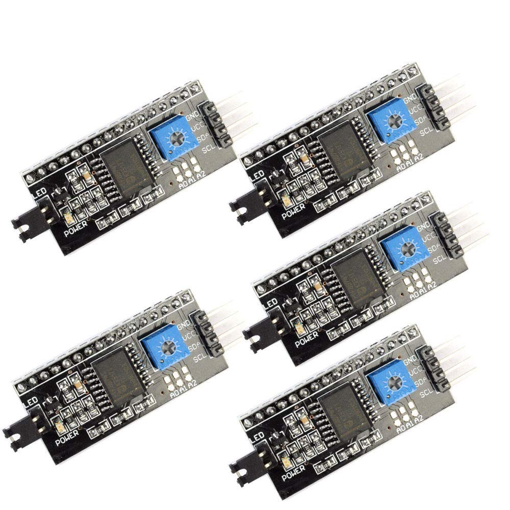 5pcs Lcd1602 Converter Board Iici2ctwispi Serial Interface Module For 1602 Lcd Display For