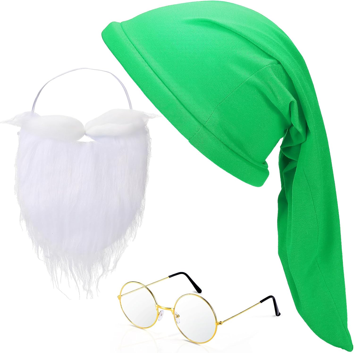Amazon.com: Handepo 3 Pcs Dwarf Costumes Set White Santa Glasses Gnome ...