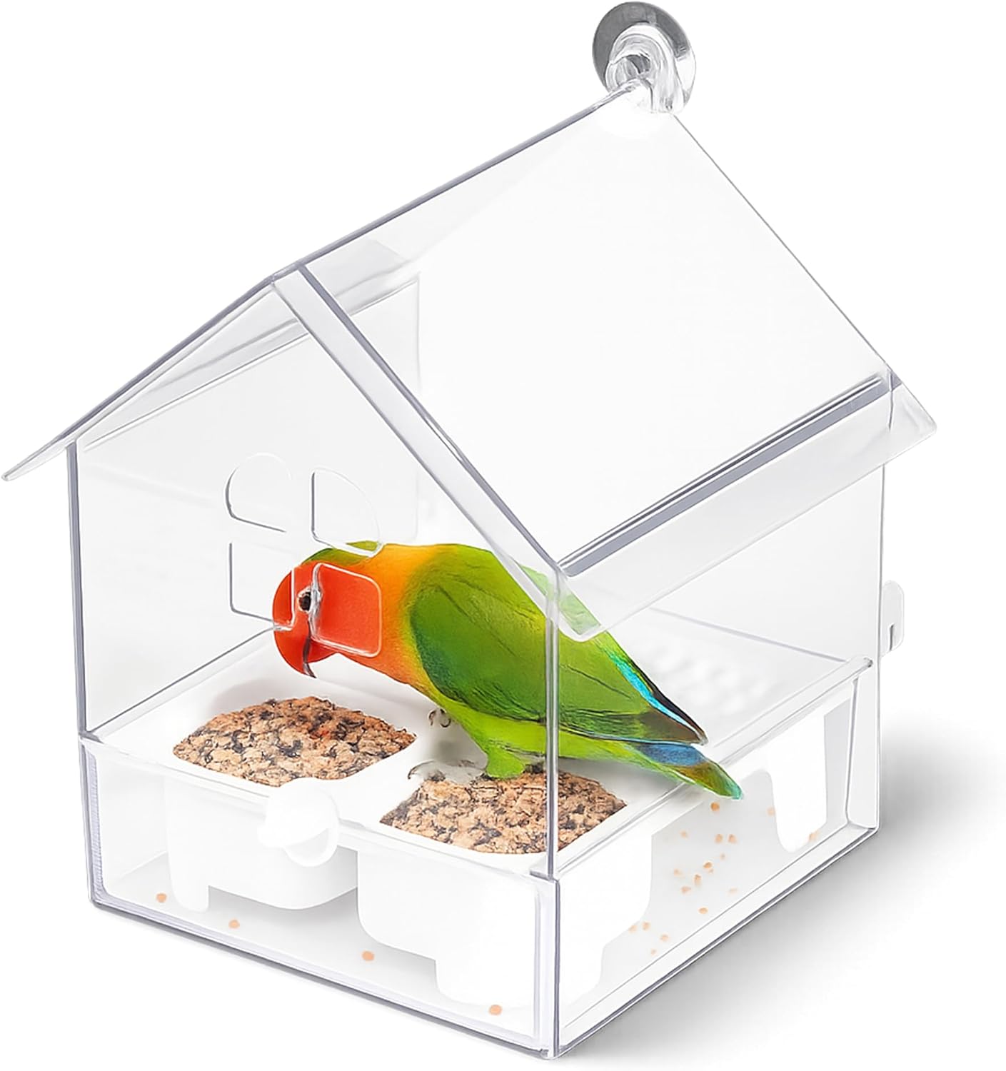 Amazon.com: Pull-Out External Parrot Feeder, Hanging Roof Feeders for ...