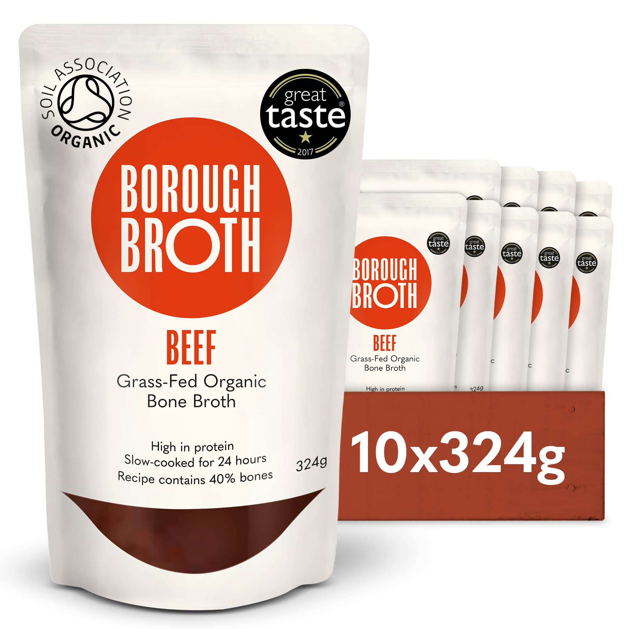Organic Beef Bone Broth by Borough Broth - High in Collagen for Healthy ...