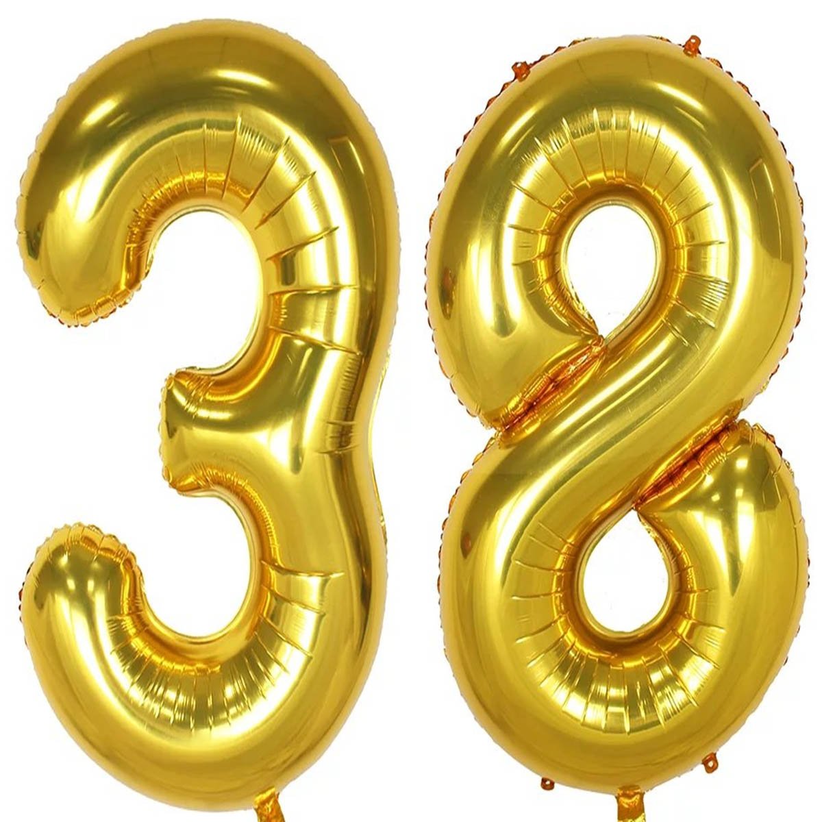 Amazon.com: 40inch Gold Foil 38 Helium Jumbo Digital Number Balloons ...