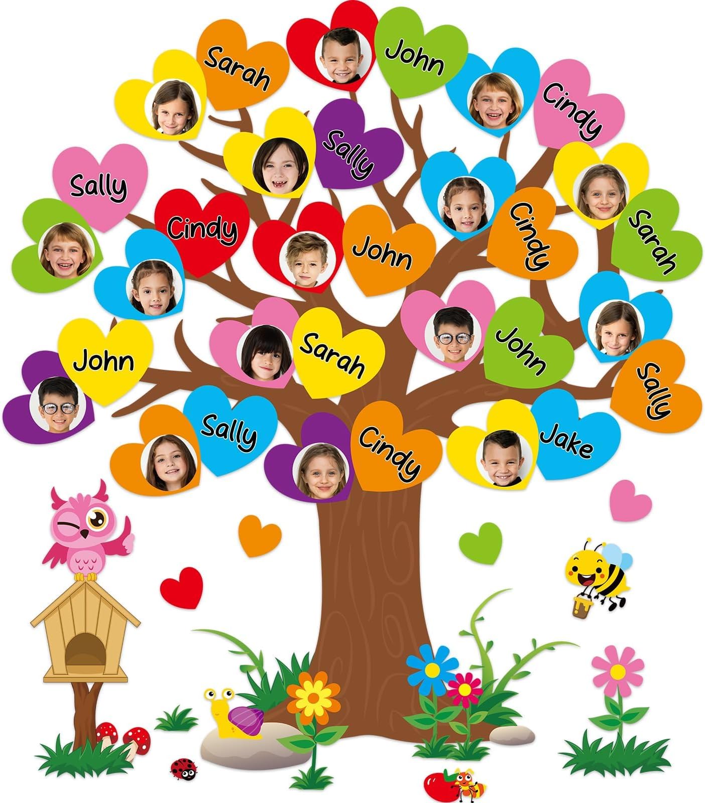Amazon.com : Colorful Classroom Tree Bulletin Board Decorations Set ...