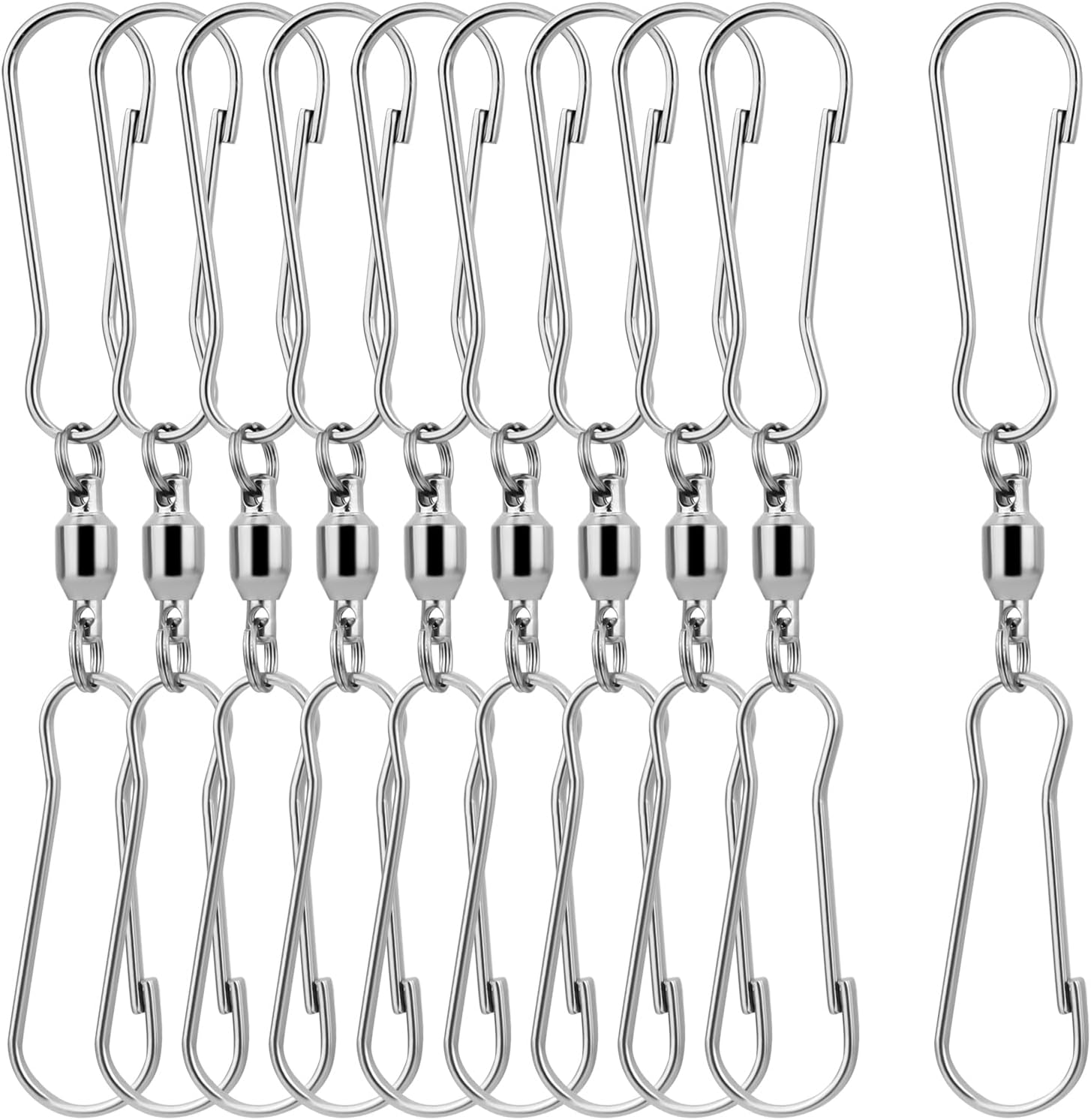 Amazon.com: JJUNW 10 Pack Swivel Hooks Clips, Smooth Spinner Dual ...
