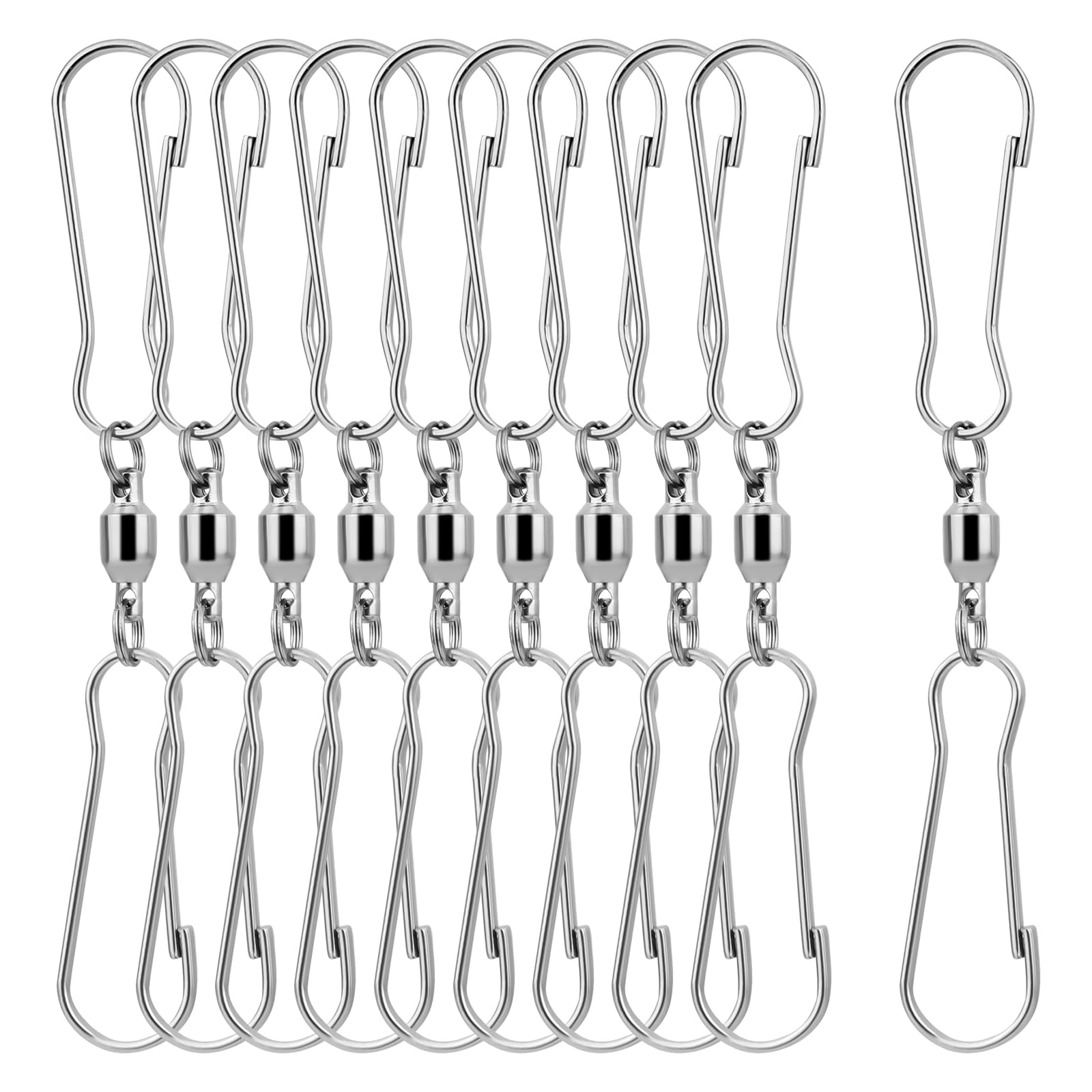 Amazon.com: JJUNW 10 Pack Swivel Hooks Clips, Smooth Spinner Dual ...