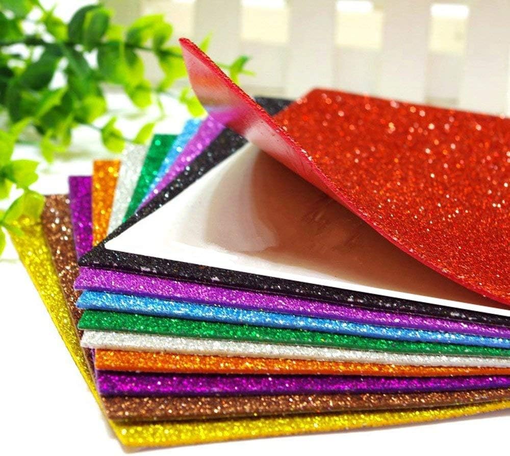 Eclet A4 Glitter Foam Sheet Sparkles 2 mm Thick 10 Different Color, for ...