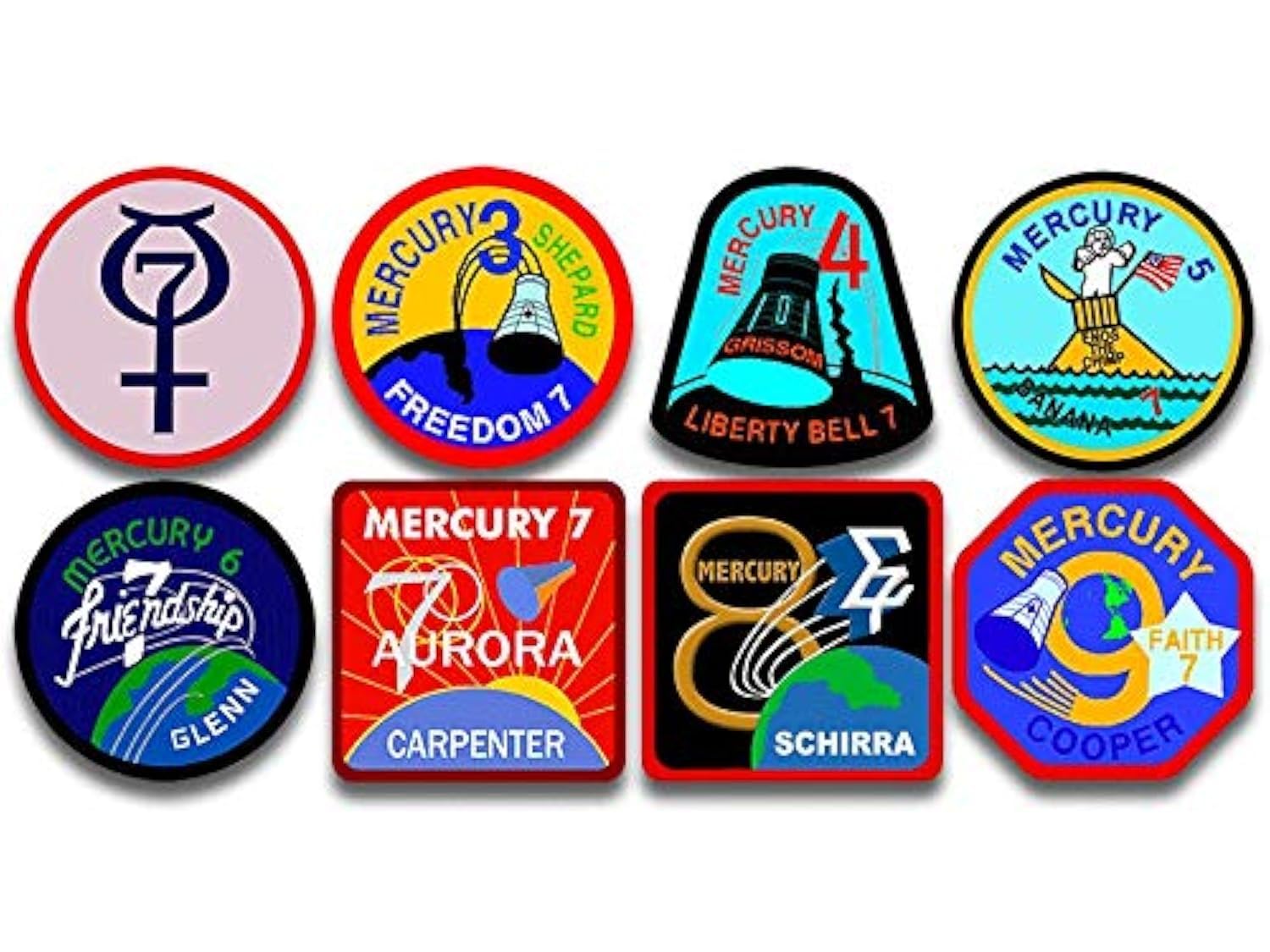 Amazon.com - Sheet of 8 Mercury Missions Stickers (NASA Space ...