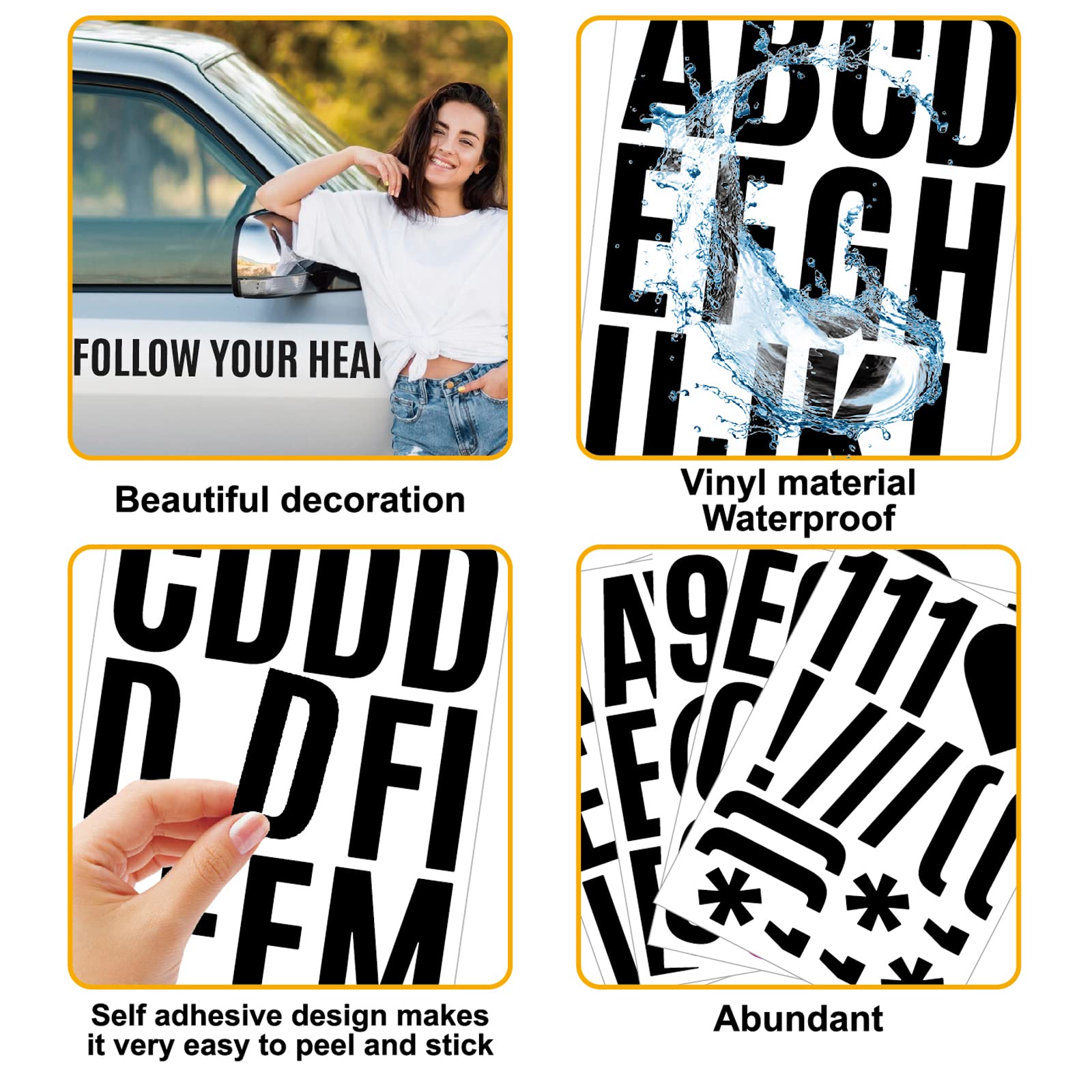 Snapklik.com : Waynoda 24 Sheets 2 Inch Self Adhesive Letters Stick On ...