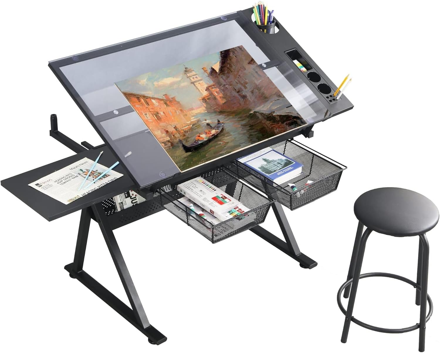 Amazon.com: LIFE SKY Drafting Table Adjustable for Artists - Art ...
