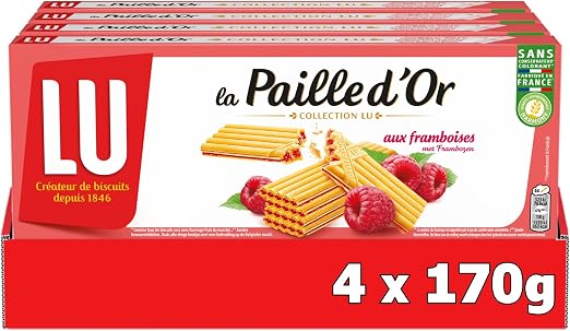 LU - La Paille d'Or Framboise - 4 Boîtes de Paille d'Or Framboise ...