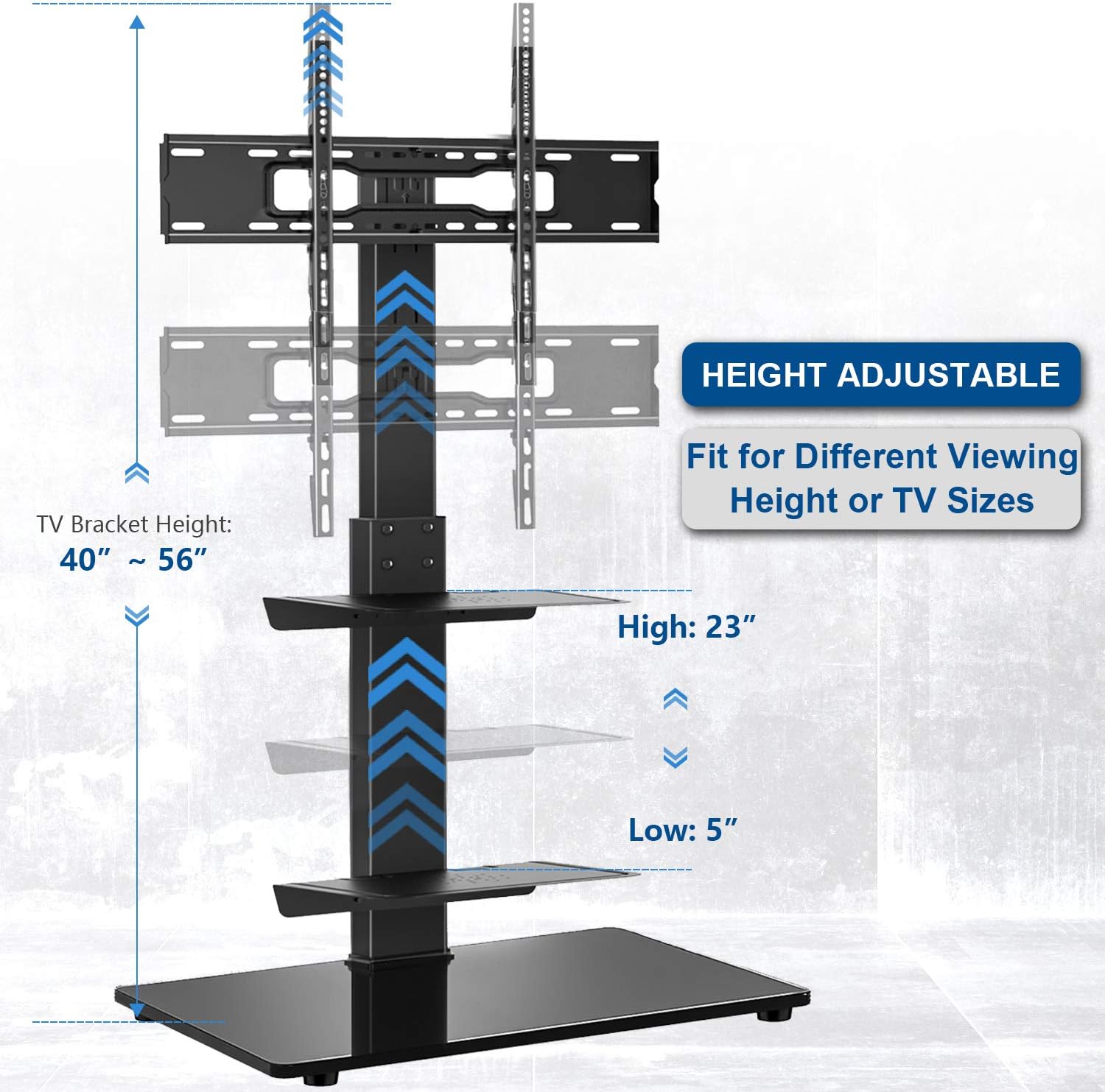 Buy YOMT TV Floor Stand for 42-75 inch TVs-Universal Corner TV Stand ...