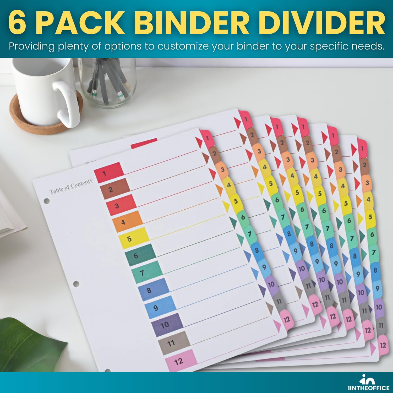Snapklik.com : 1InTheOffice Table Of Contents Divider Tabs, 12 Tab ...