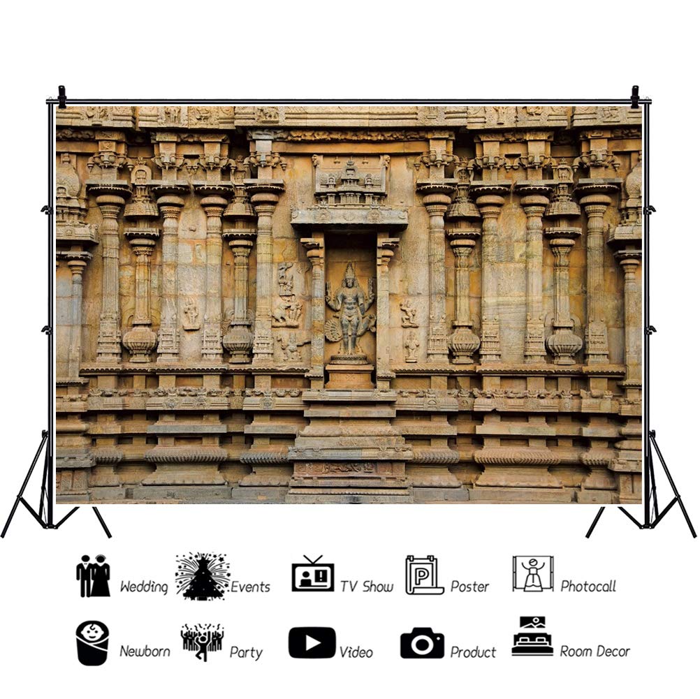 YEELE 7x5ft Old Indian Temple Backdrop Vintage Medieval Hindu Temple ...