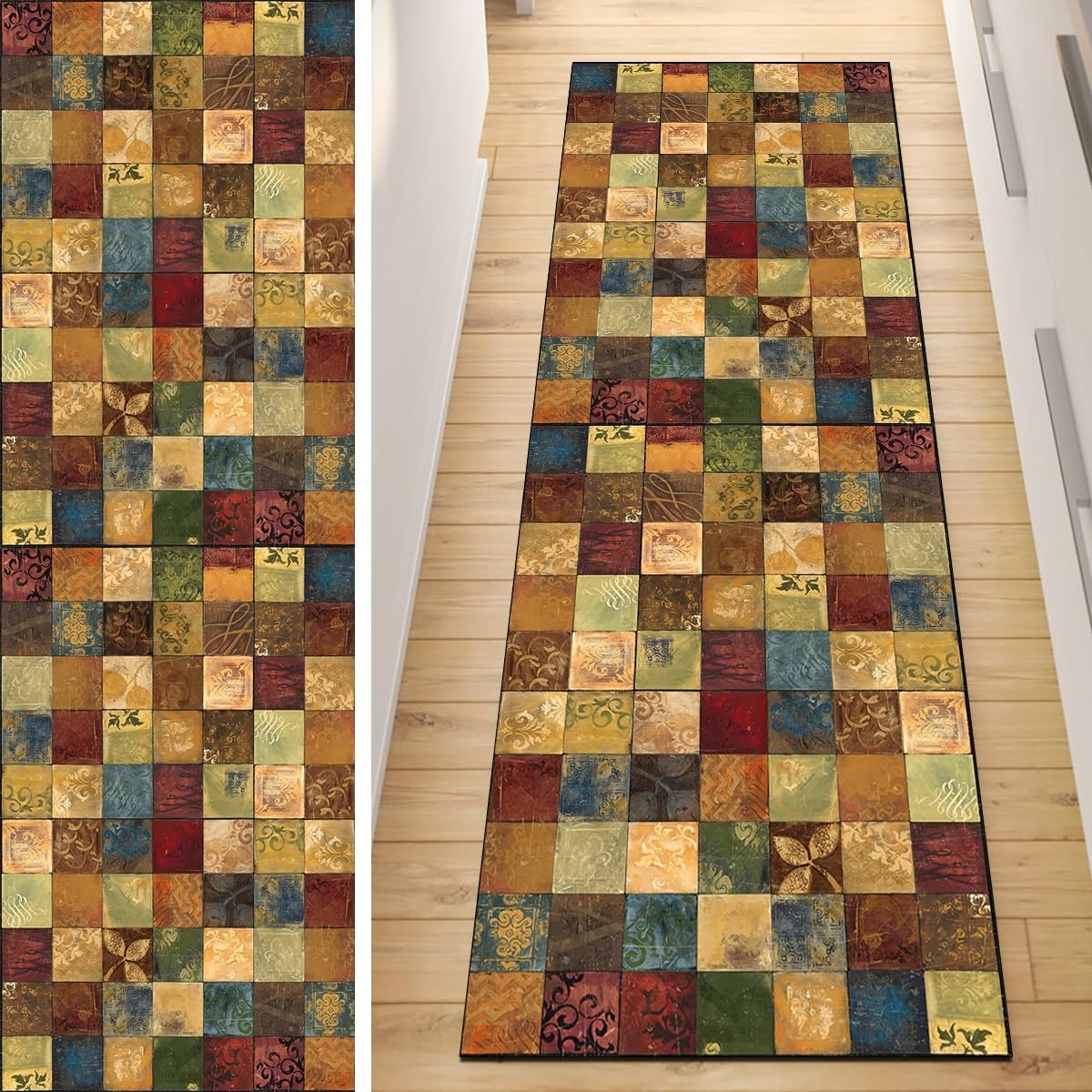 Amazon.com: QQrunner Runner Rug for Kitchen Hallway Colorful Non Slip 2 ...