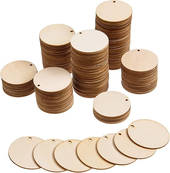 Amazon.com: 120 Pieces Wood Round Cutouts Crafts : Home & Kitchen